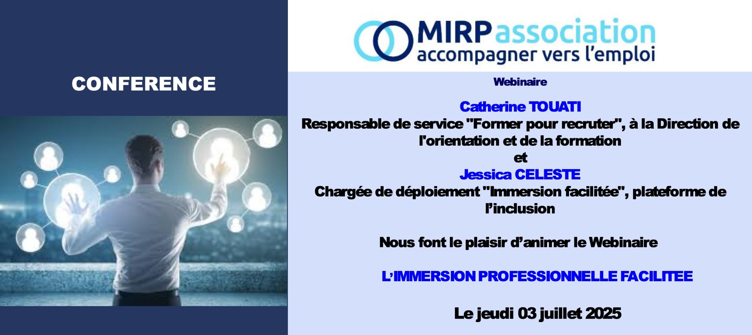 Conférence MIRP - L'immersion professionnelle facilitée - Mirp Association
